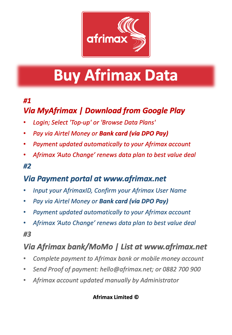Afrimax - Affordable, Reliable, Unlimited 4G/LTE Data
