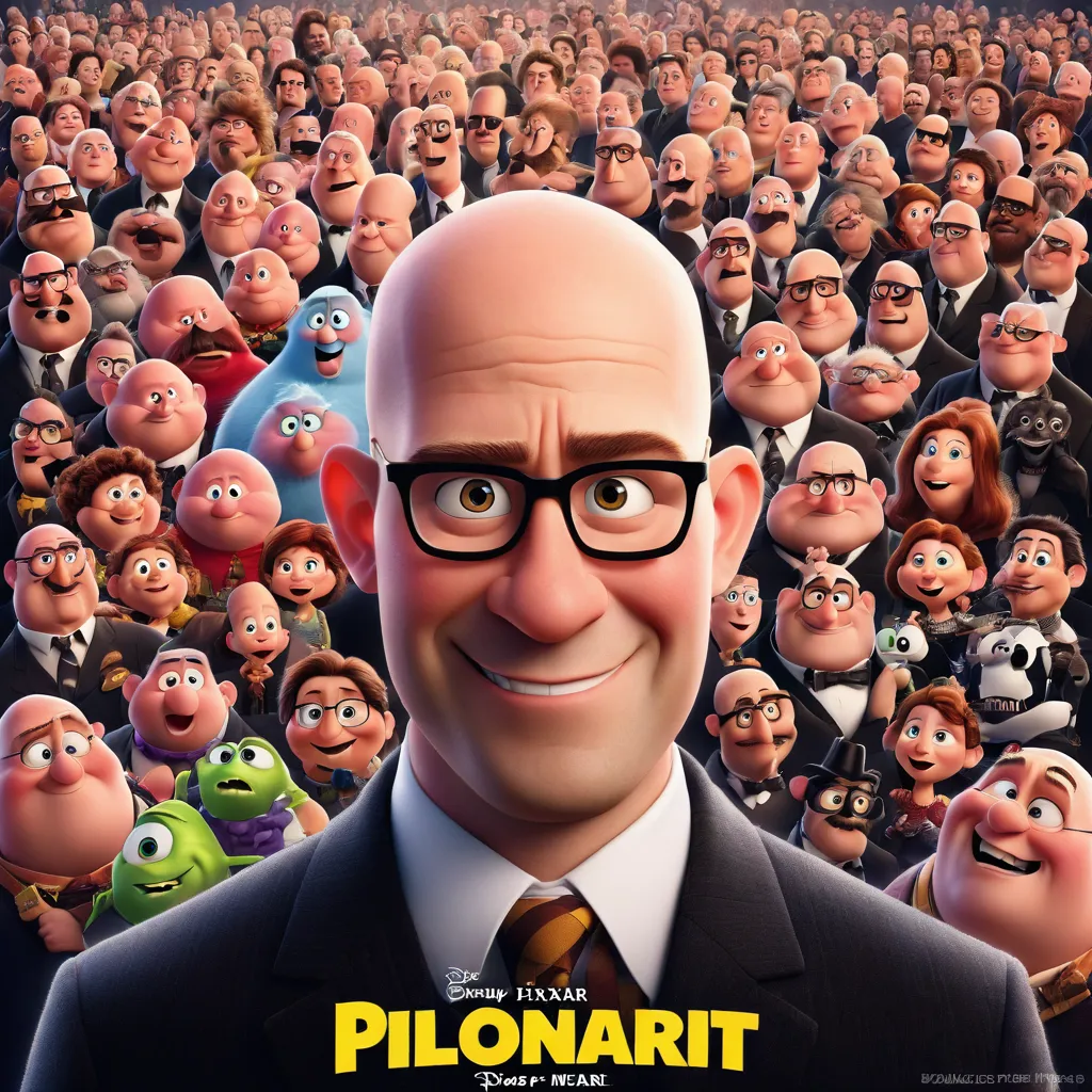 bald pixar characters in funny quotes - Disney Pixar AI Generator