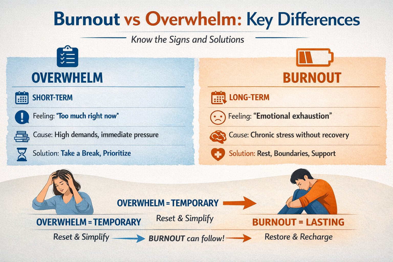 Burnout vs Overwhelm: Key Differences | Bonding Health