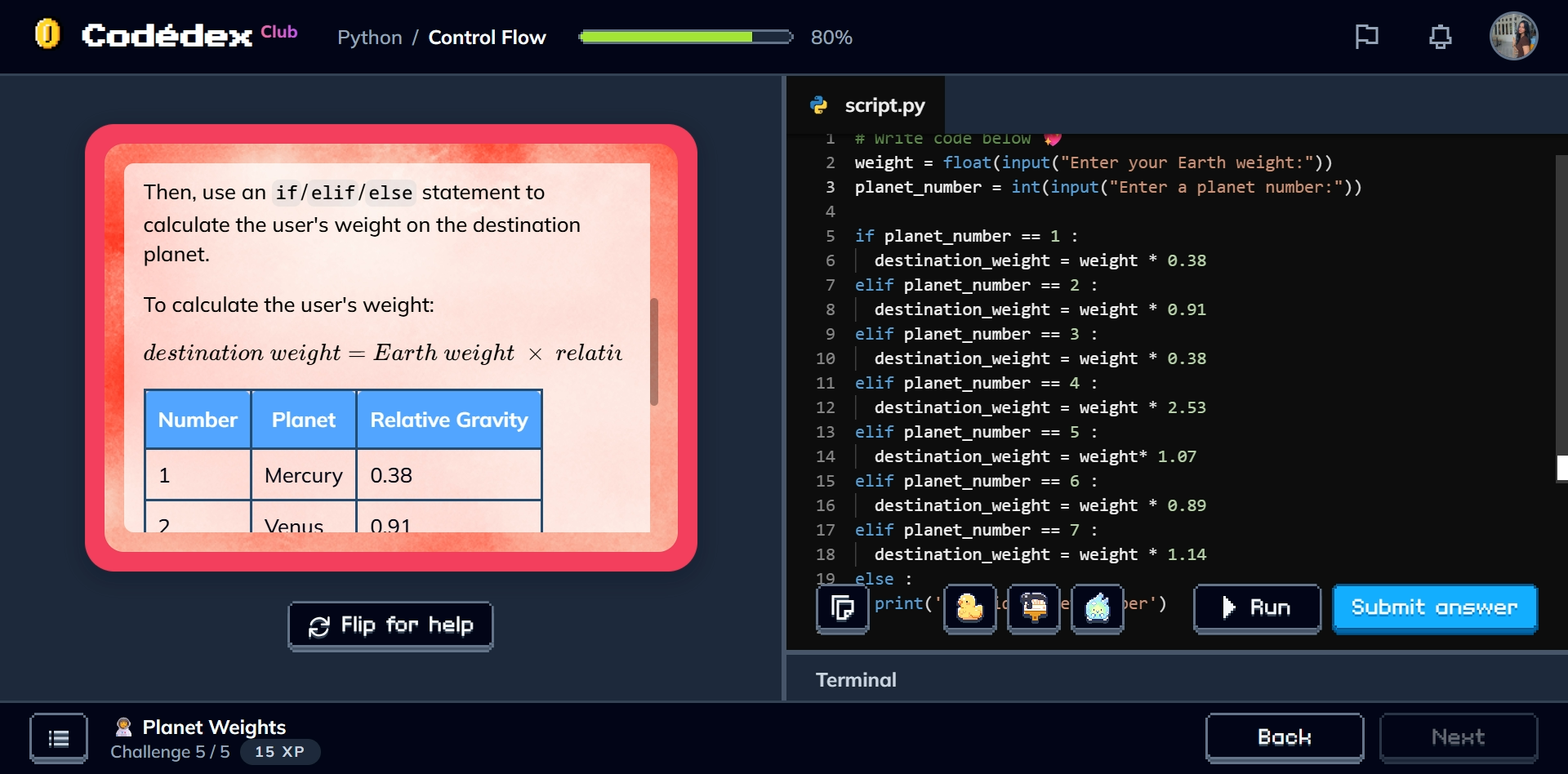 Python Control Flow Last Challenge