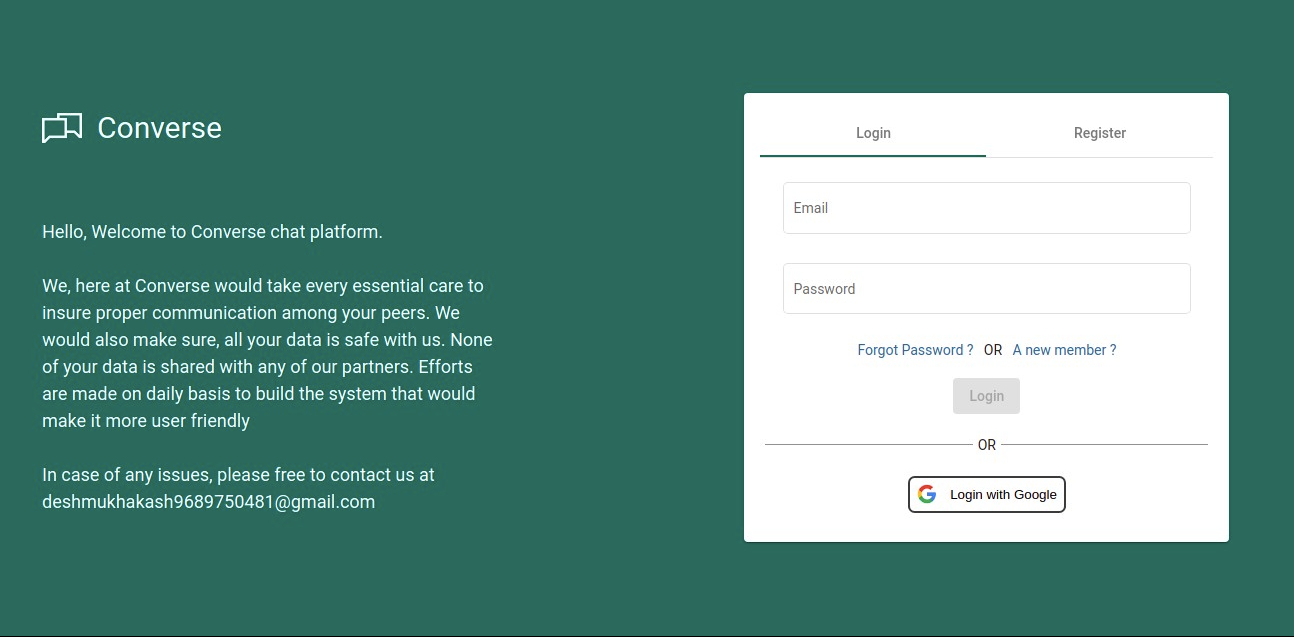 GitHub - deshmukhakash55/converse: Converse is one-to-one chat platform ...