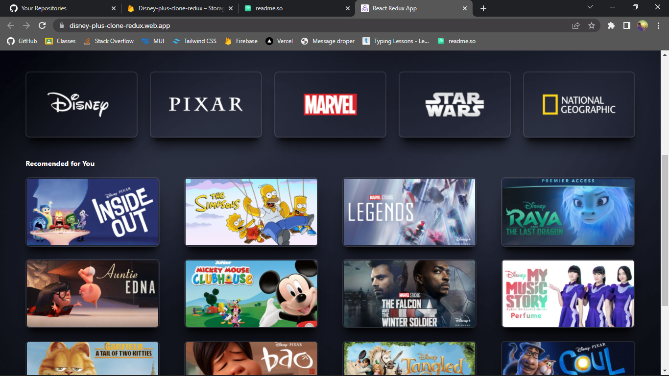 GitHub - AakashJyoti/Disney-Plus-Clone: Disney Plus Clone using React ...
