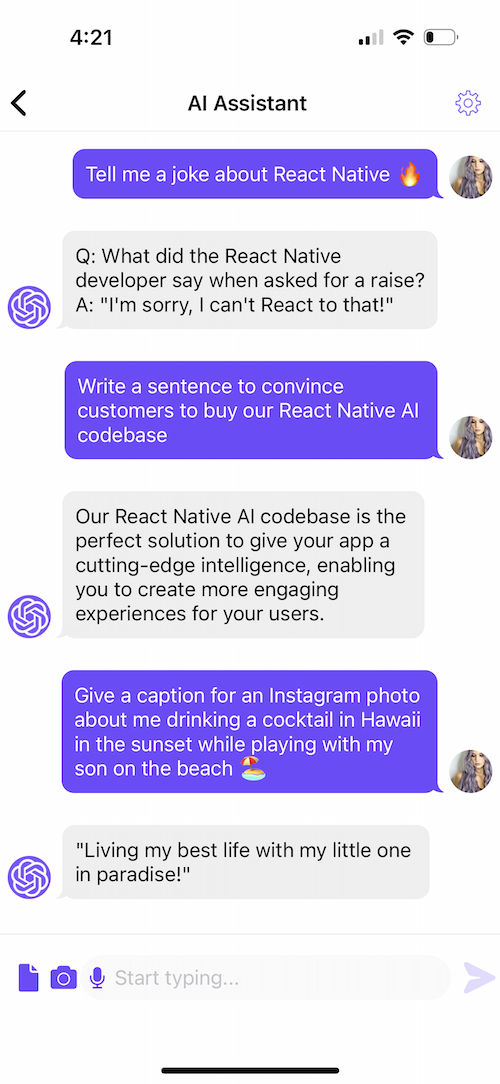 React Native ChatGPT App - Download Code React Native ChatGPT App - Download Code