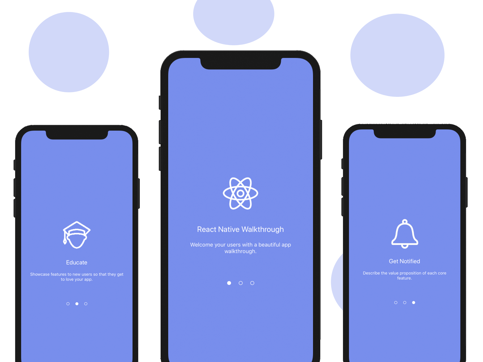 React Native Walkthrough Template - Free Download - Instamobile.io