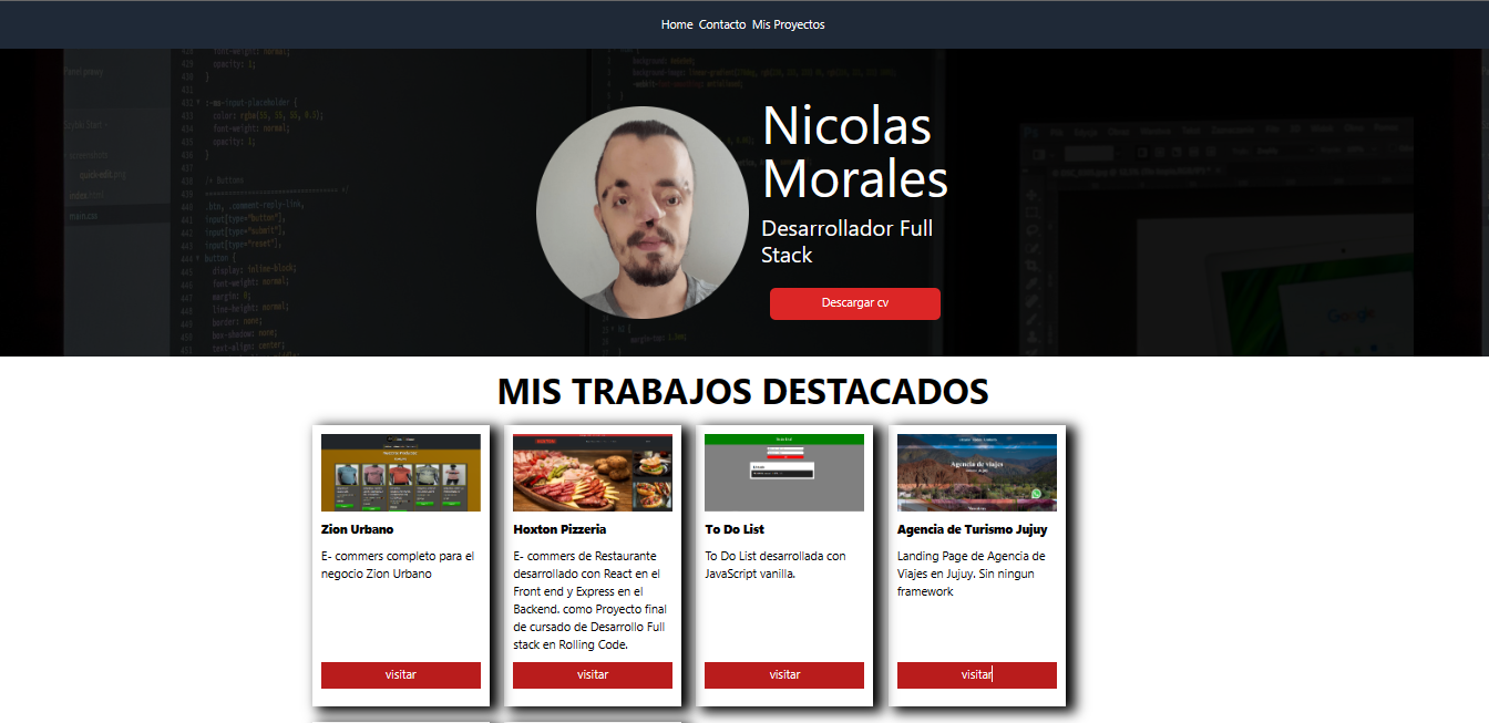 GitHub - NicolasMoralesDev/Portfolio: Sitio Web de exposición de todos mis Proyectos y servicios