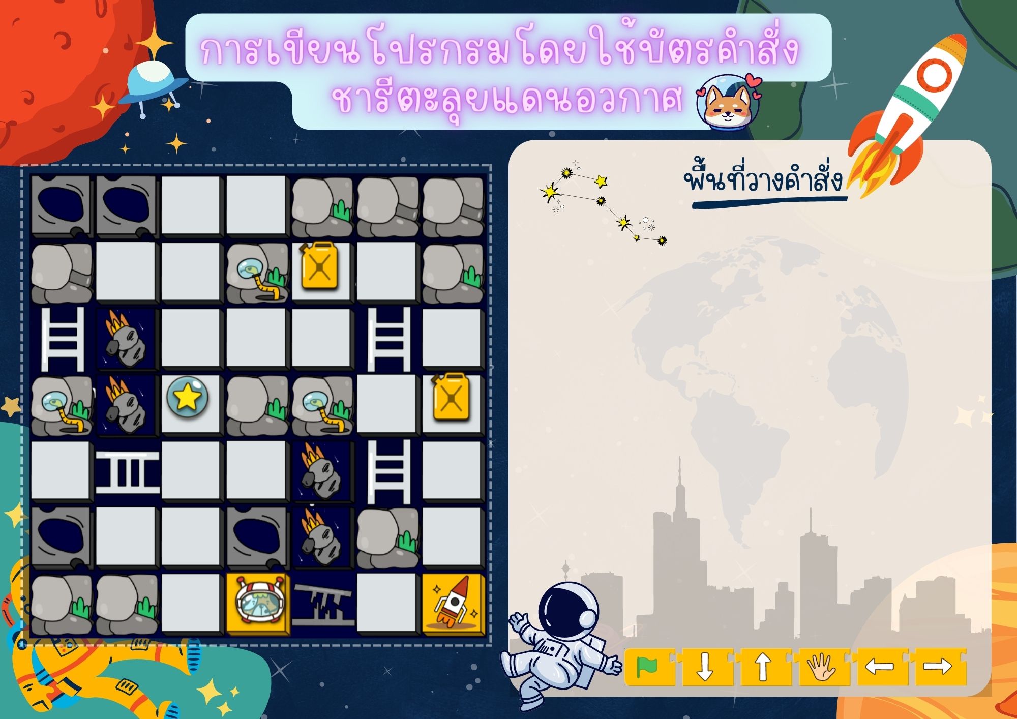 Inskru | Coding Board Game ชุด "ชารีตะลุยแดนอวกาศ"