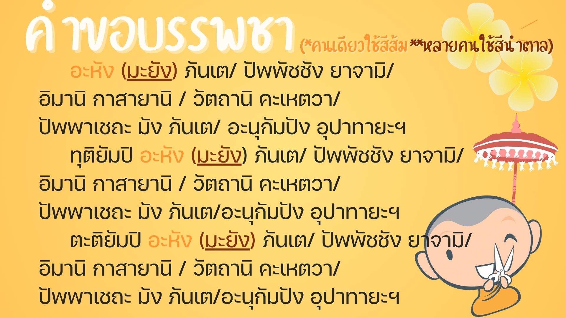 Inskru | คำขอบรรพชาสามเณรในการบวชในศาสนา