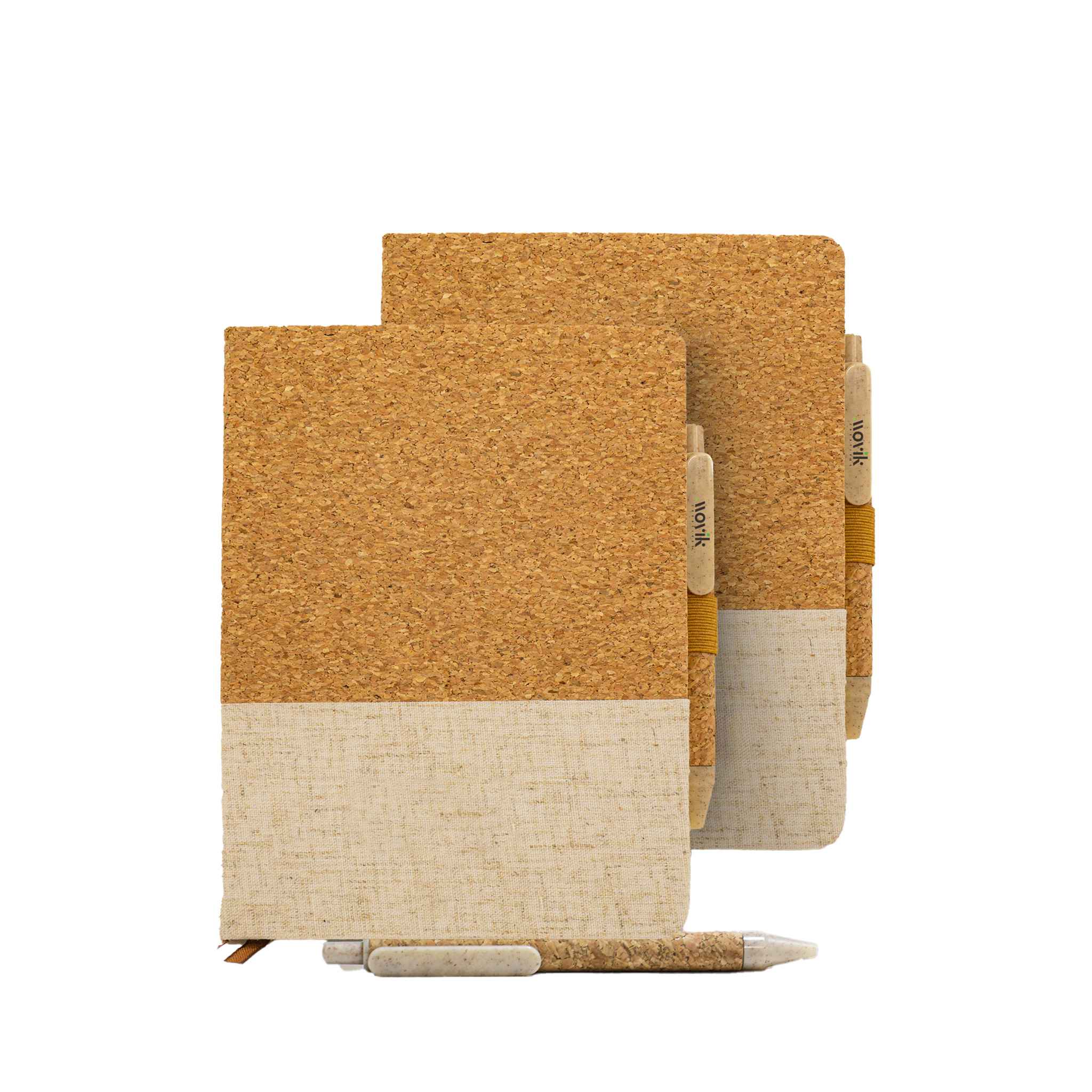 Eco-Friendly Cork Cover Notebook & Wheat Straw Pen | Sustainable Corporate Gift