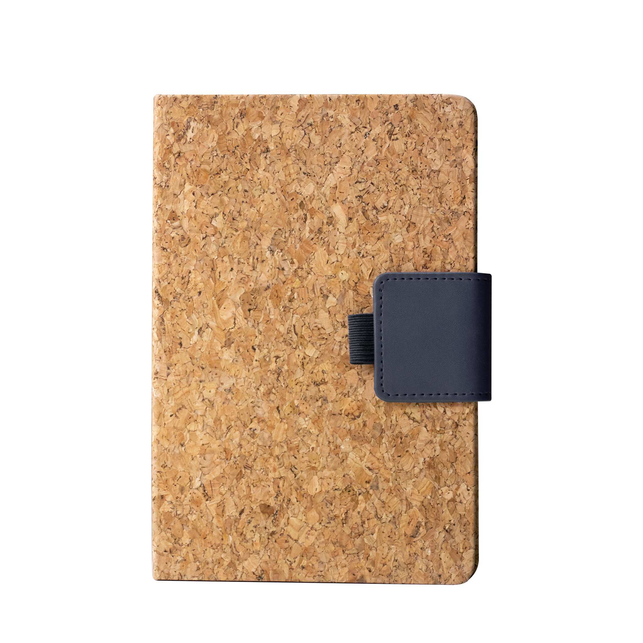 Cork Notebook with Magnetic Closure & Pen Holder - Black | Corporate ...
