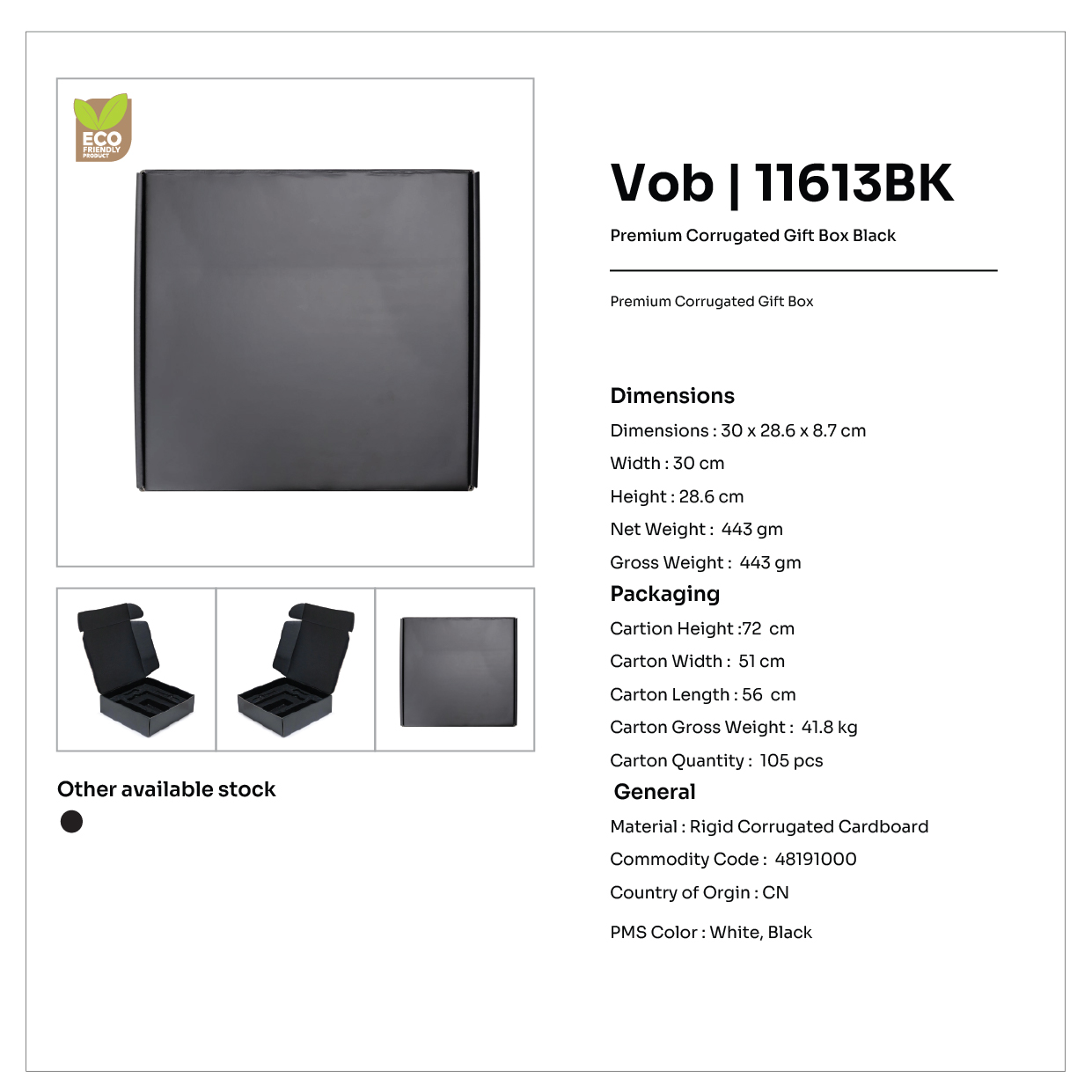 3 in 1 Premium Corrugated Gift Box Black