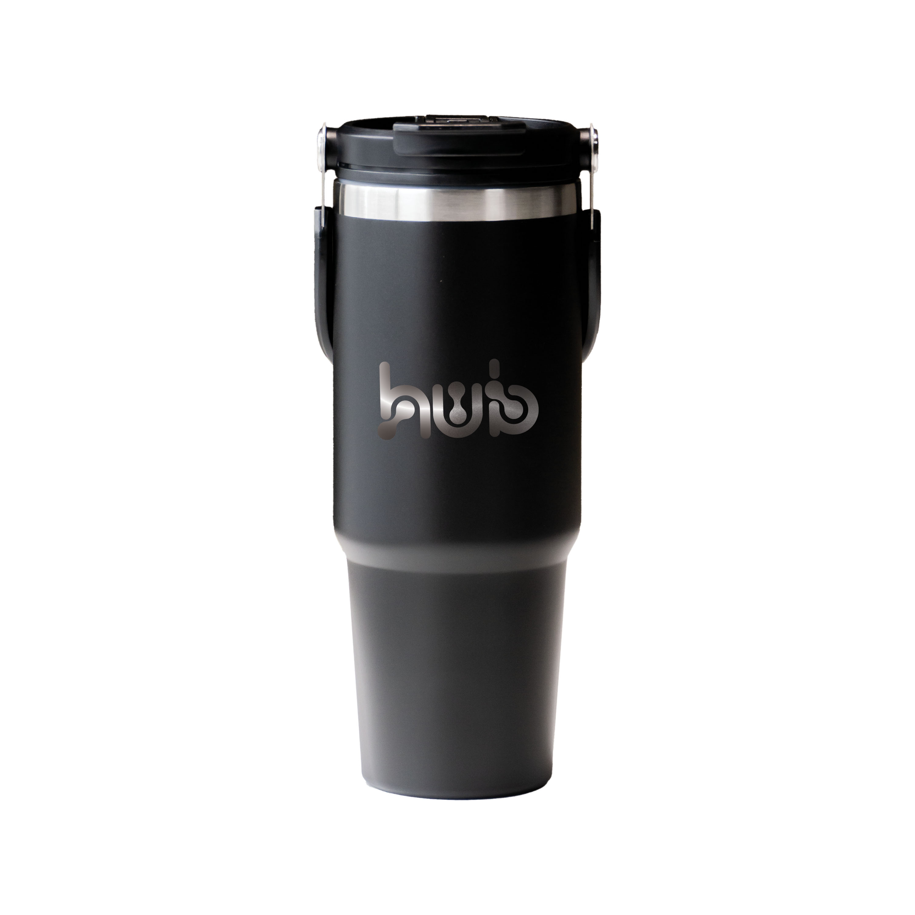Black Tumbler with Handle and Sipper – Corporate Gifts Dubai