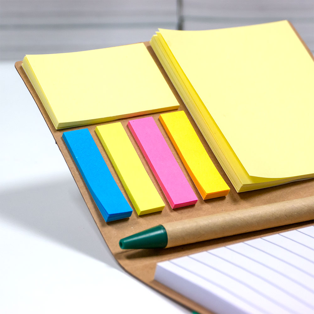 A6 Craft Notebook with Pen and Post-it Notes | Green | Customizable ...