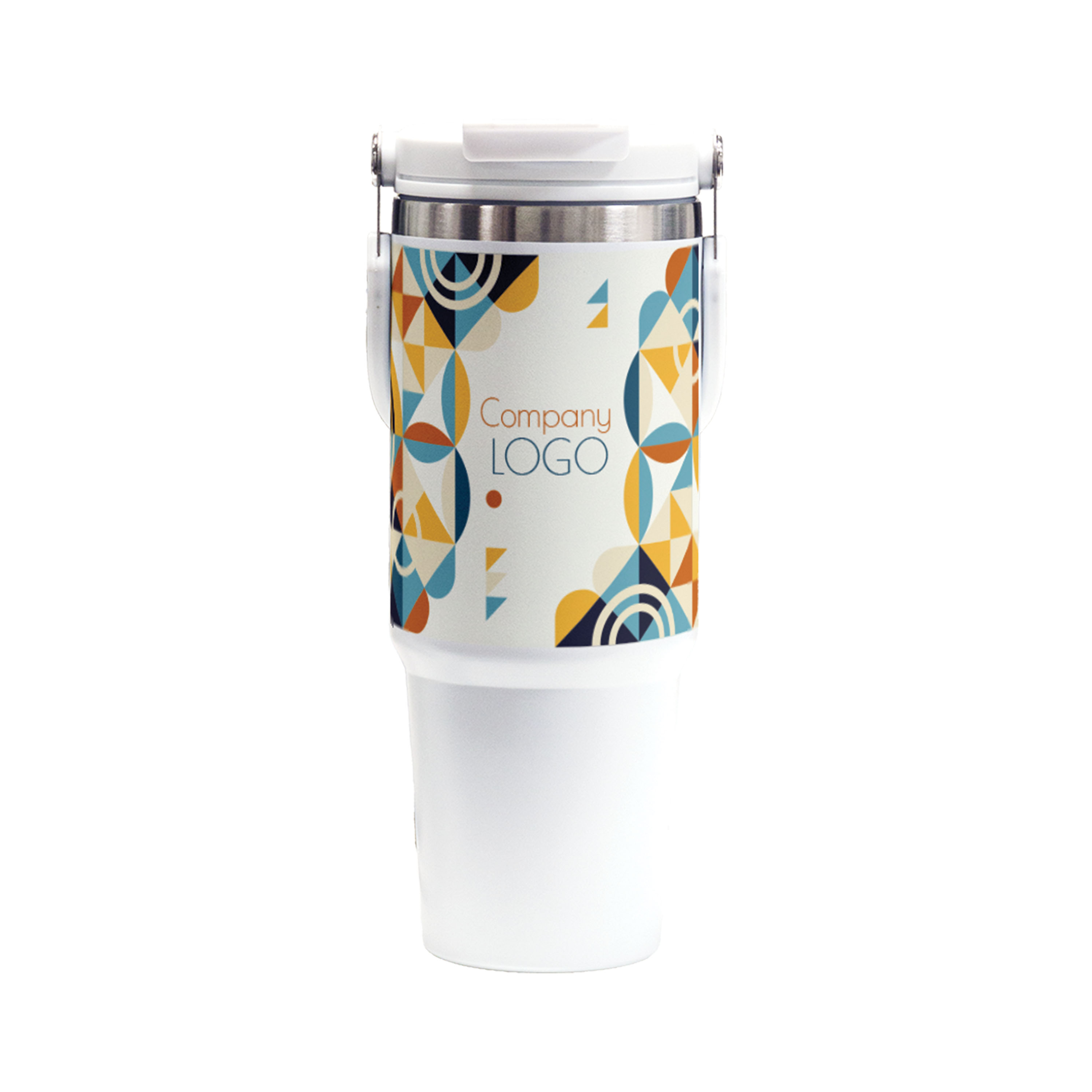 White Tumbler with Handle and Sipper – Corporate Gifts Dubai