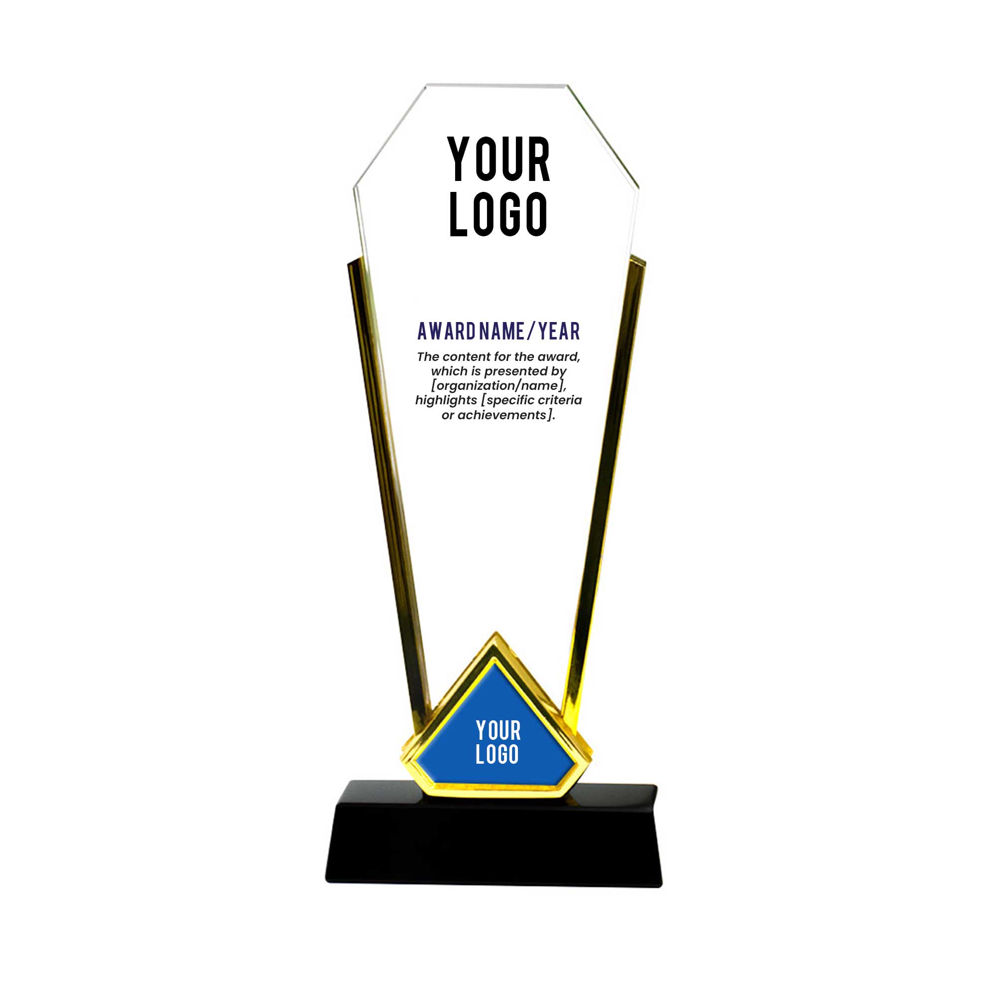 Trophy with Gold Edge and Black Base – Corporate Gifts Dubai