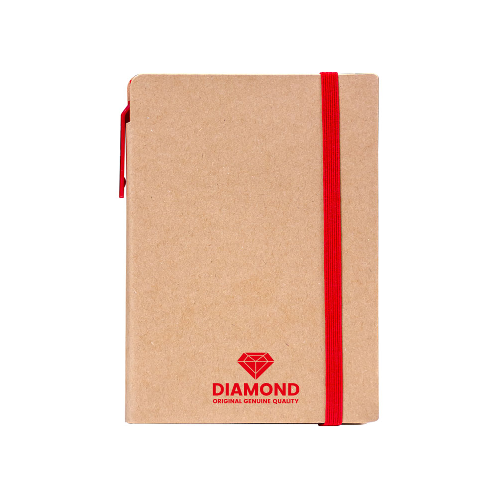 A6 Craft Notebook with Pen and Post-it Notes | Red | Custom Corporate Gifts
