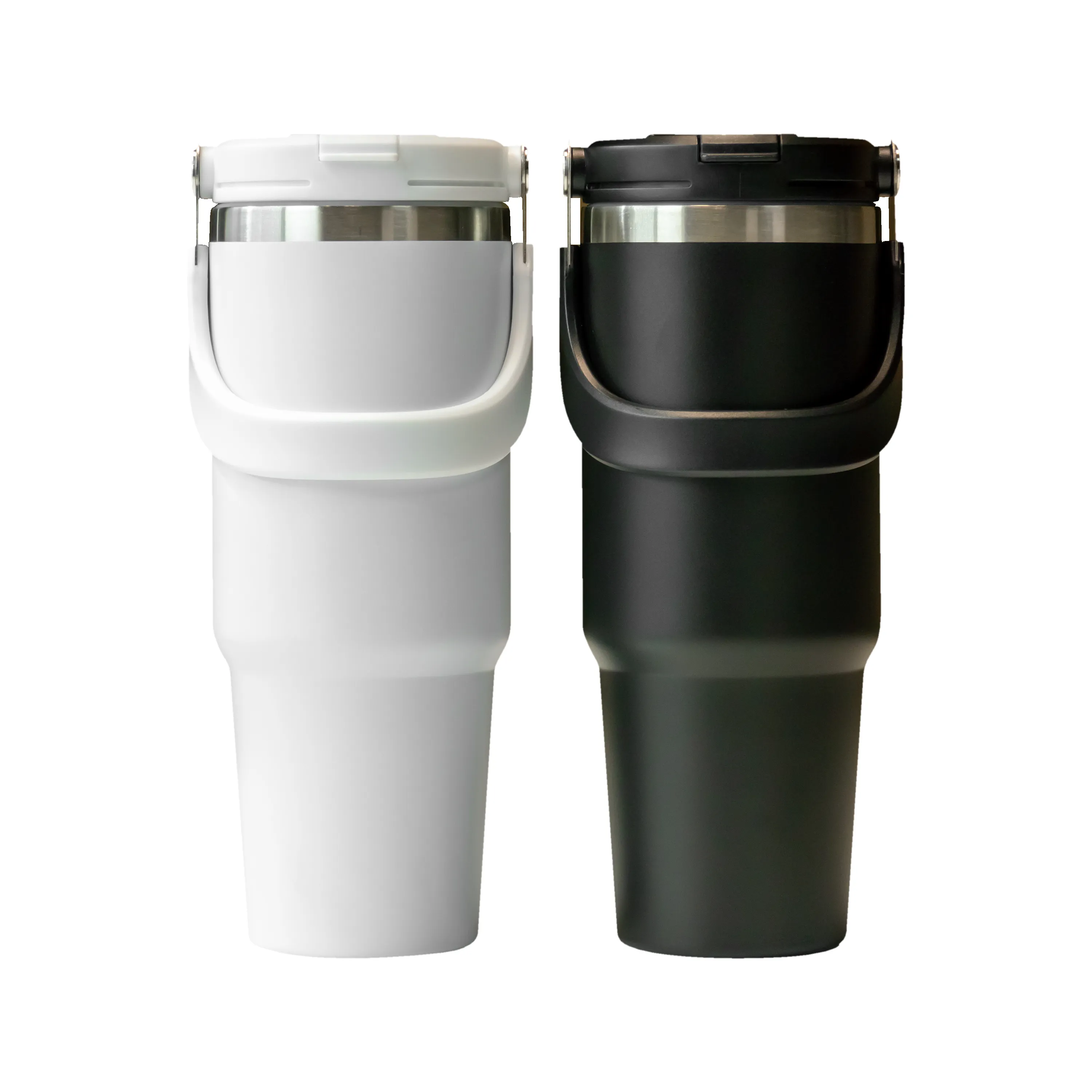 White Tumbler with Handle and Sipper – Corporate Gifts Dubai