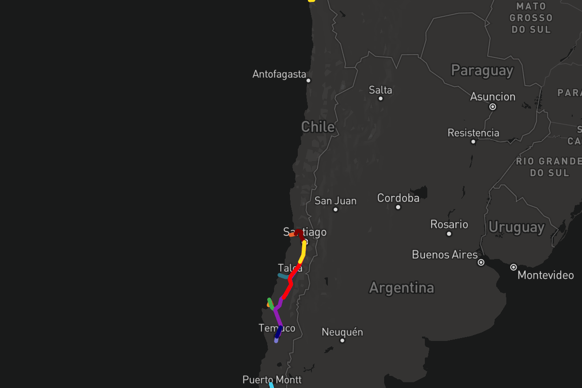 MetroDreamin' | Chile- Mapa de tren de pasajeros, EFE (2023)
