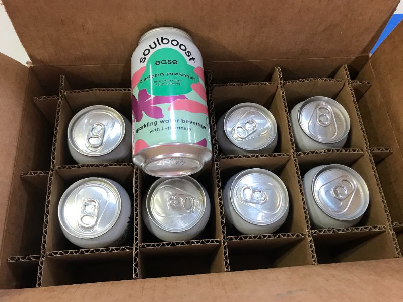 Soulboost Ease Sparkling Water Beverage With L'Theanine to help promote ...