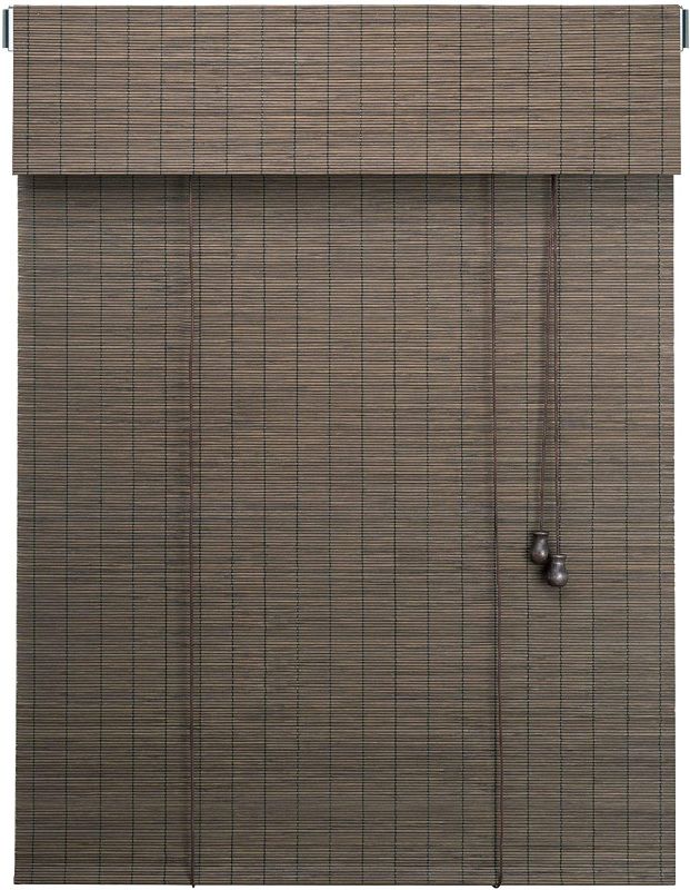 LazBlinds No Tools No Drill Bamboo Roller Shdes, Light Filtering Roll ...