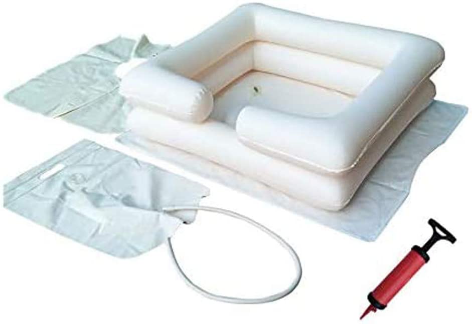 Inflatable Bedside Shampoo Basin Kit with Water Bag, Shower, Shawl ...