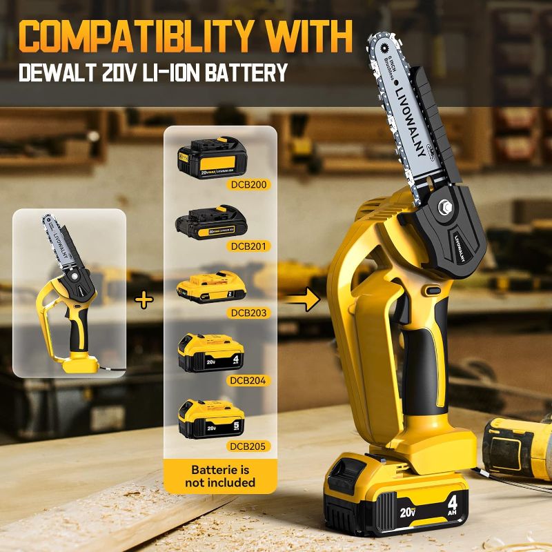 Mini chainsaw for DeWalt 20V battery: cordless electric chain saw ...
