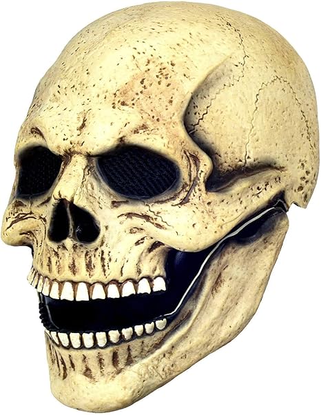 RAXHAEK Halloween Mask Scary Full Head Skull Masks with Moving Jaw ...
