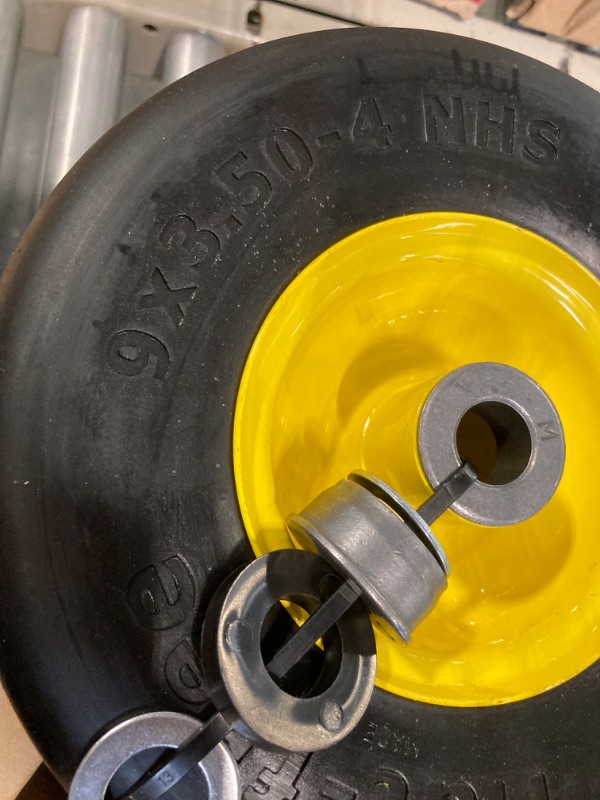 MaxAuto 9x3.50-4" Flat Free Lawnmower Tire on Wheel Replacement for ...