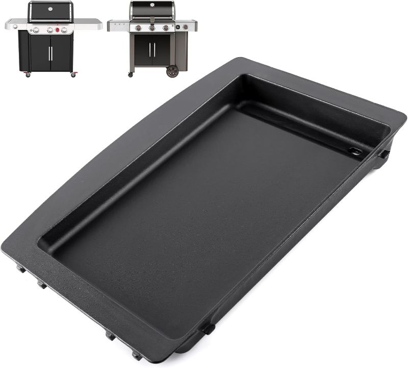 QuliMetal 7599 Cast Iron Griddle for Weber Genesis II 300/600 Series ...