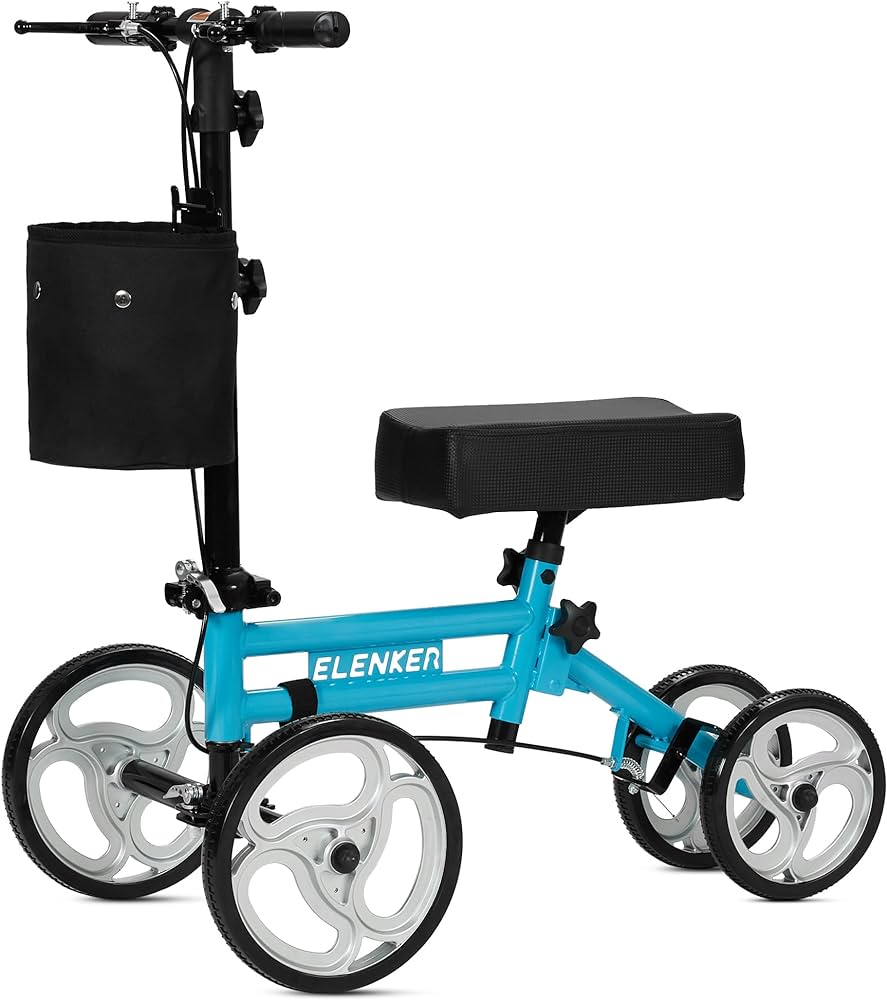 ELENKER Adjustable Steerable Knee Scooter for Foot Injuries Ankles ...