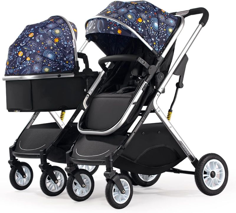 YXCKG Twin Pushchair for Newborn and Toddler, Foldable & Compact Double ...