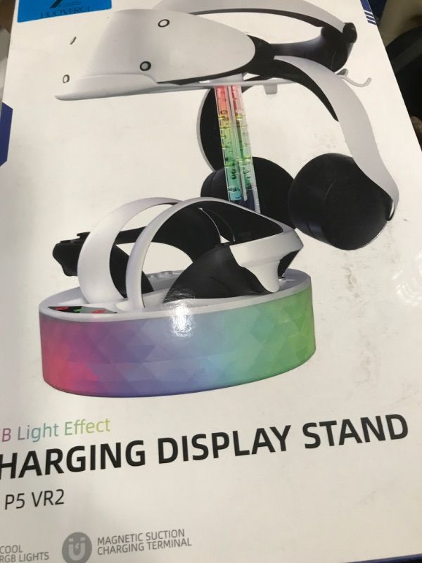 Charging Station for PS5 VR2, ZHUOVERCI PSVR2 Adjustable RGB Gradient ...