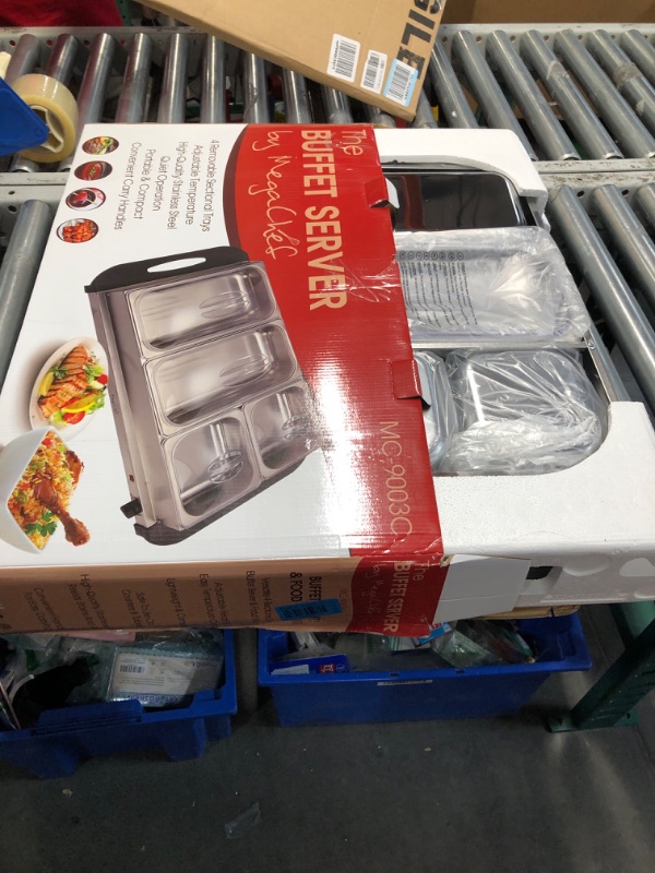 Megachef Buffet Server And Food Warmer With 4 Sectional Heated Warming