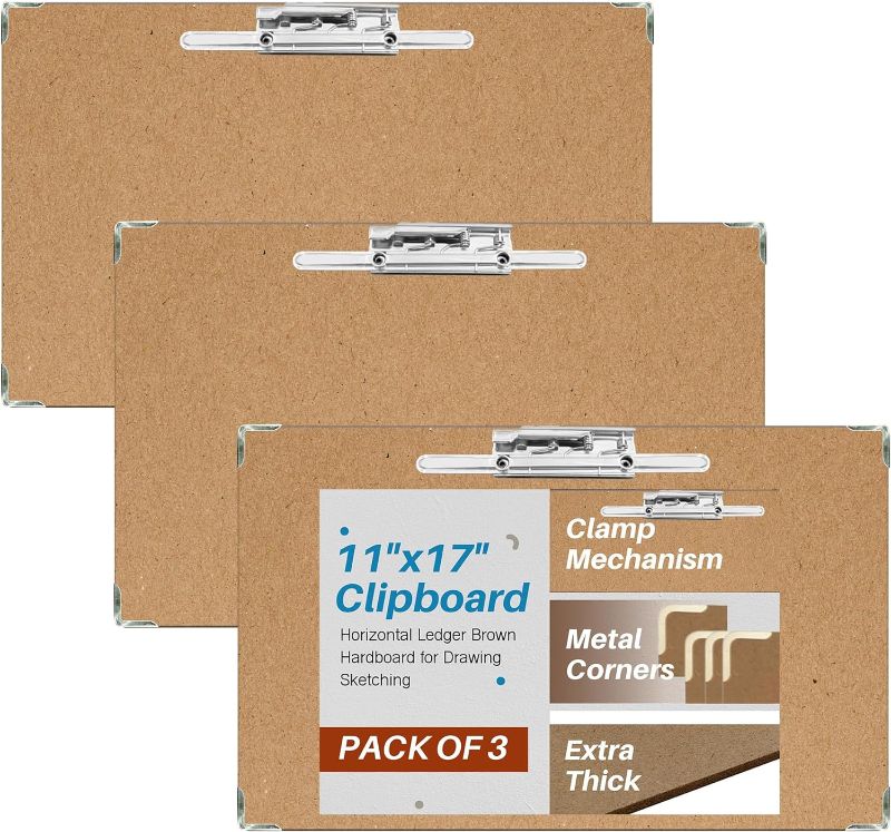 Performore 3 Pack of 11"x17" Clipboard with Lever Operated Clip and ...