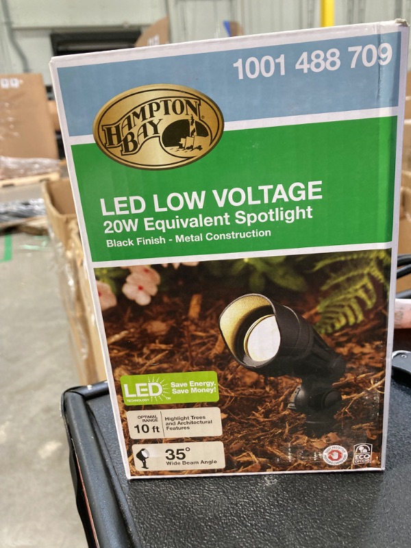 Hampton Bay 20-Watt Equivalent Low Voltage Black Integrated LED Outdoor ...