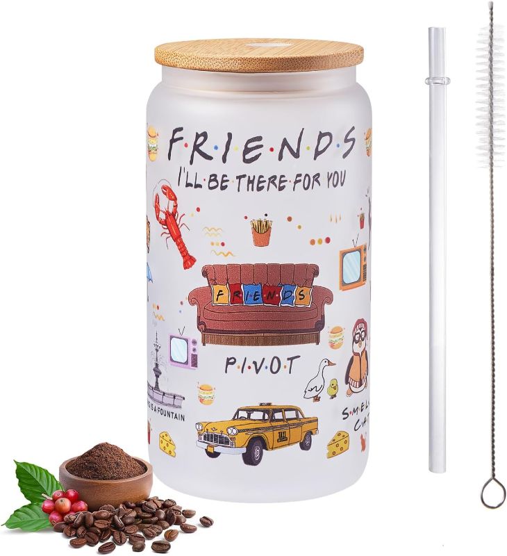 Friends Tv Show Glass Cups With Bamboo Lids and Straws-Themed Gifts for ...