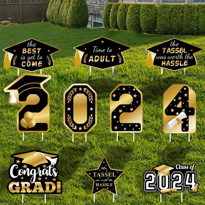 Pcs Graduation Yard Signs Blue Graduation Class of 2024 Yard Sign ...