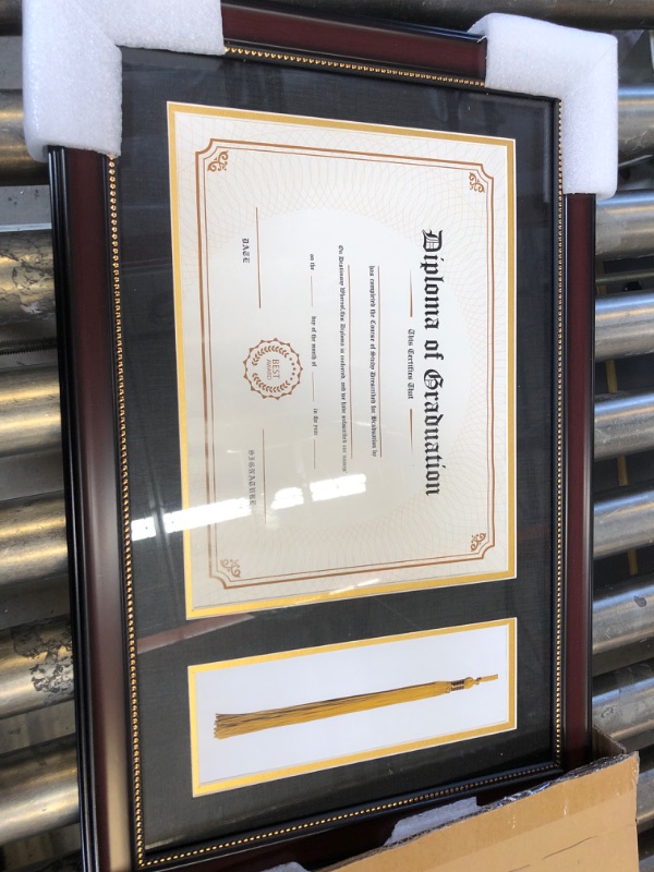 Graduationmall 11x17 Mahogany Diploma Frame With Tassel Holder For 8