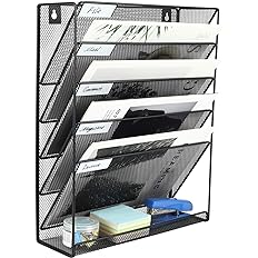 EasyPAG Wall File Holder 5 Tier Vertical Hanging File Organizer Wall ...