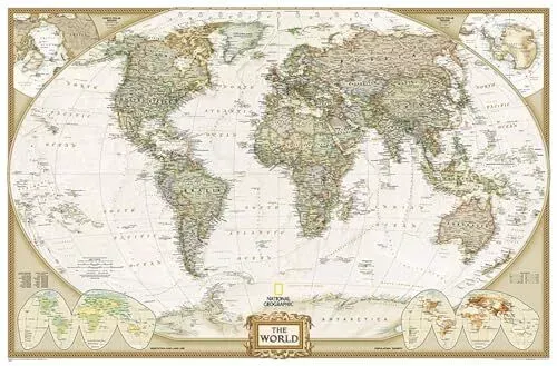 National Geographic: World Executive Enlarged Wall Map (73 x 48 inches ...