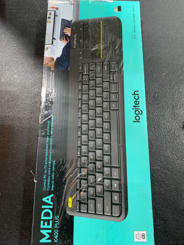 Logitech K400 Plus Touchpad Wireless Keyboard Black - USB Wireless ...