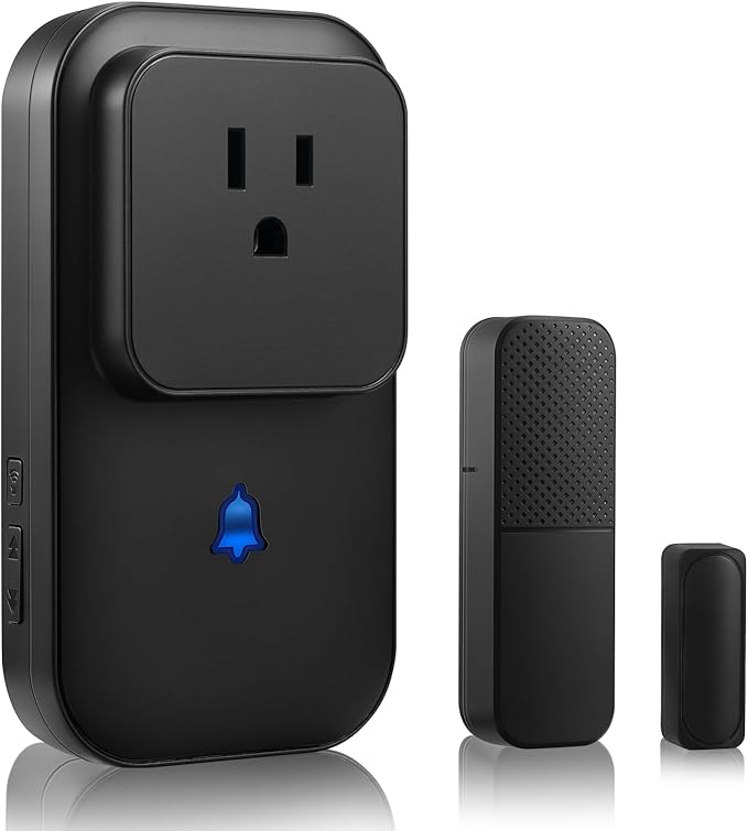 Wireless Door Chime,Door Sensor Chime with Socket,Door Open Alarm with ...