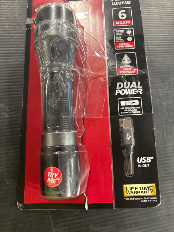 Husky 800 Lumens Dual Power LED Rechargeable Focusing Flashlight » for ...