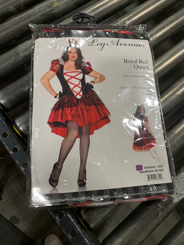 Leg Avenue Plus Size 2-Piece Queen Costume, Black/Red, 1X/2X for sale ...