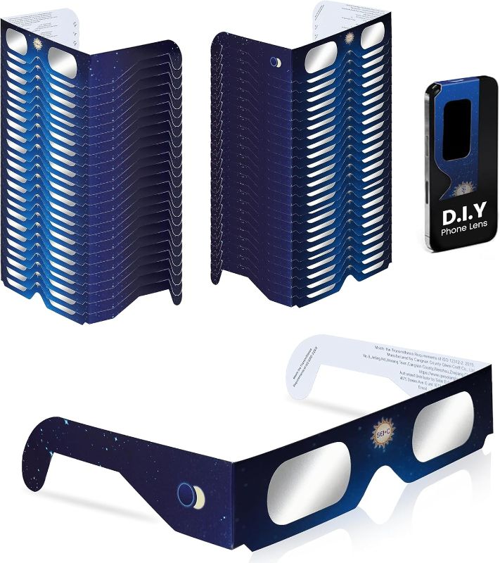 Seic 50 Pack Paper Solar Eclipse Glasses Approved 2024 Made By Aas