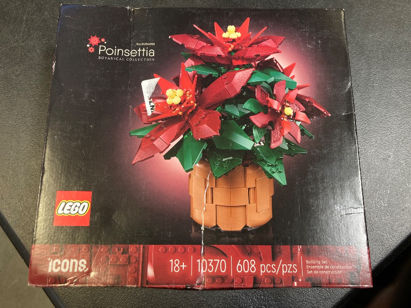 LEGO Icons Poinsettia Building Set - Artificial Flower Decorations ...