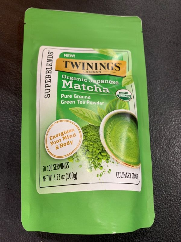 Twinings Organic Japanese Matcha, Pure Ground Green Tea Powder Culinary ...