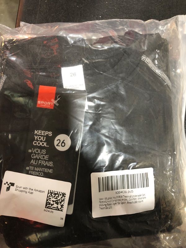 Muzikin Youth Kids'Thermal Underwear Set, Fleece-Lined Compression ...