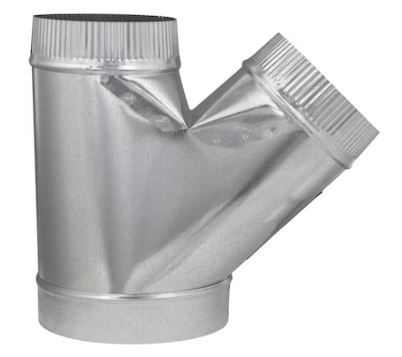 IMPERIAL 8-in 30 Gauge Galvanized Steel Round Full Flow Duct Wye for ...