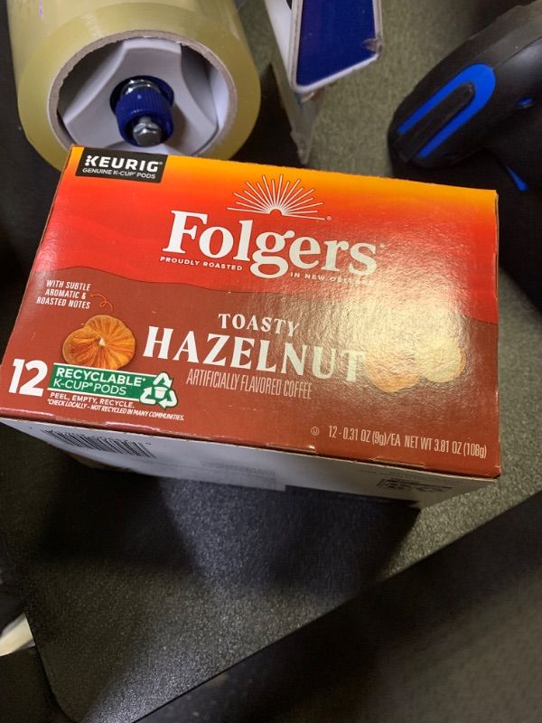 Folgers Toasty Hazelnut Flavored Coffee, 12 Keurig K-Cup Pods exp march ...