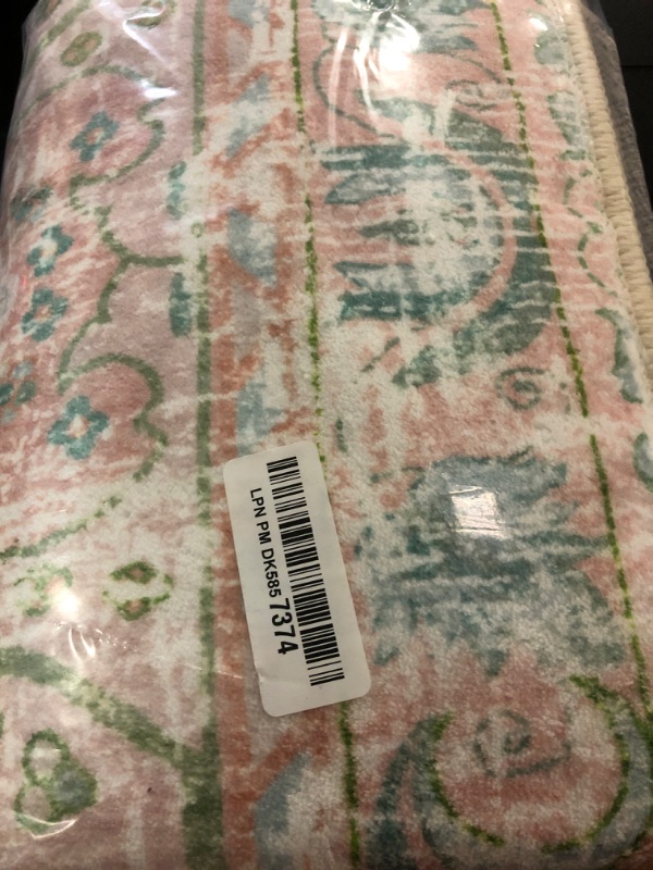 Vhong Boho Area Rugs Vintage Washable Neutral Modern Dusty Pink and ...